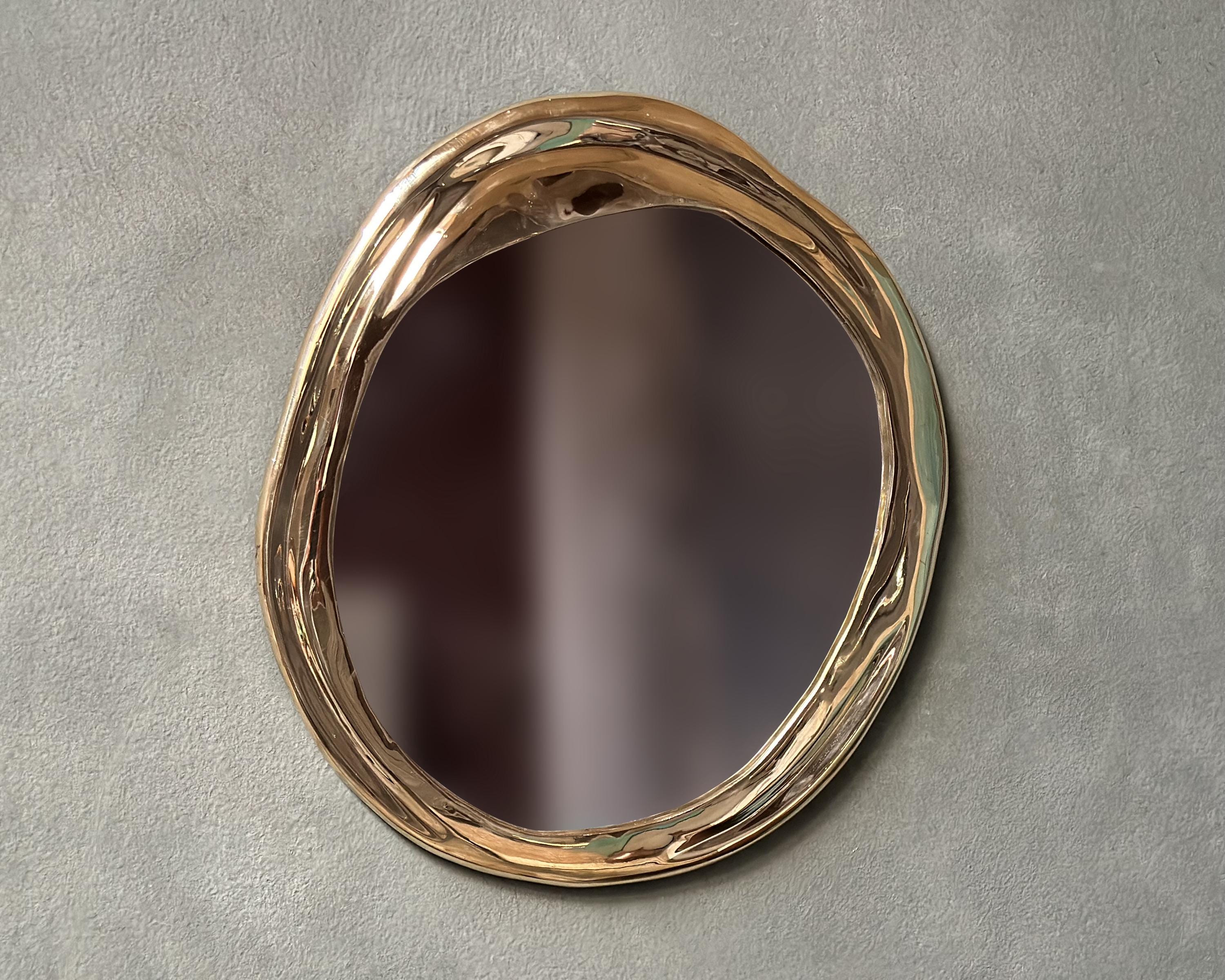 Unlacquered Brass Wall Mount Mirror ,heavy Handcrafted Brass Mirror for ...