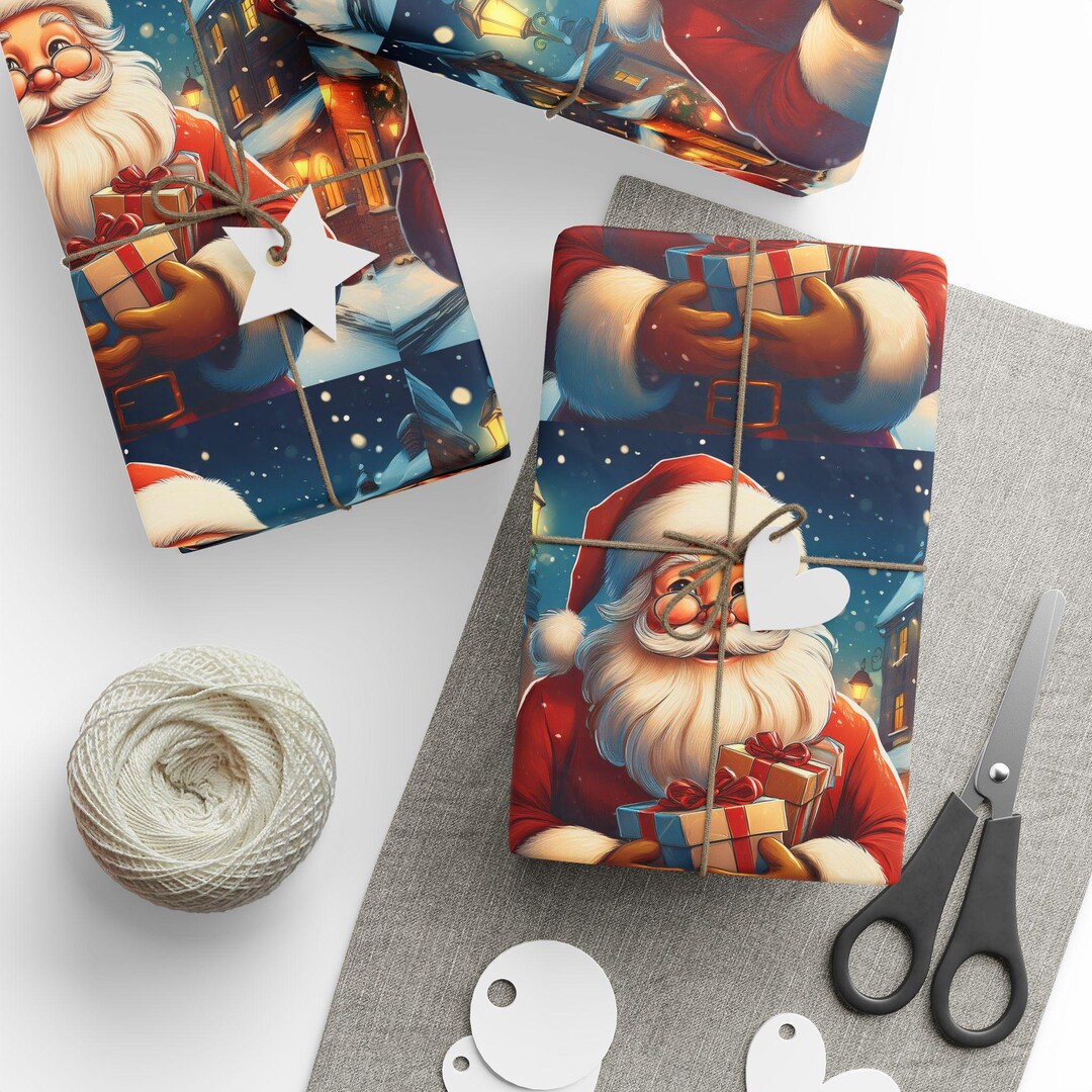 Christmas Santa Wrapping Papers - Etsy