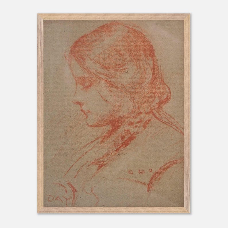 Vintage Drawing Art Print -pre Raphaelite Influenced - Francis Day ...