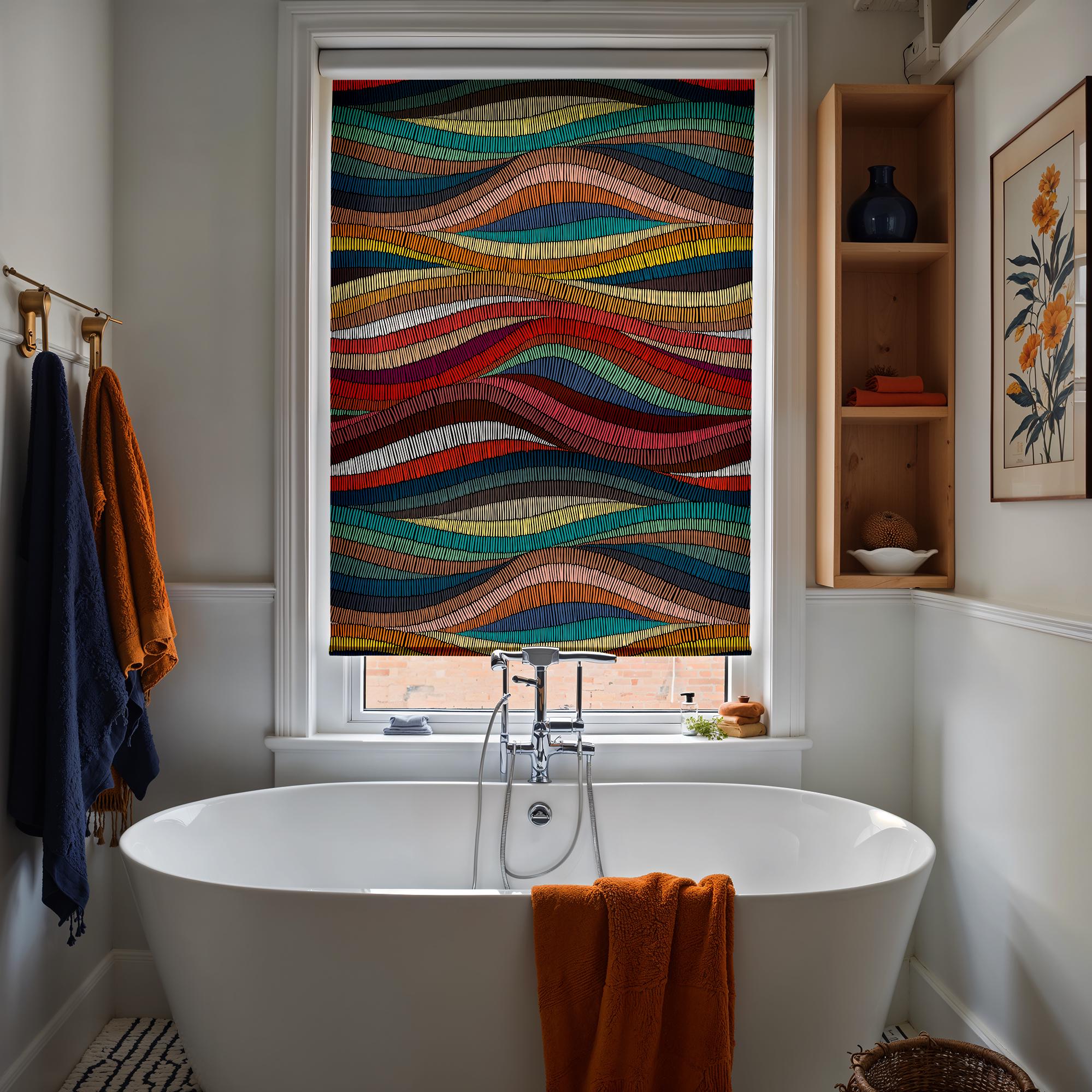 Colorful Rainbow Roller Blinds Prints, Fabric Roller Shades for Windows ...