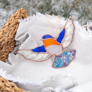 Bluebird Stained Glass Window Hangings Christmas Gifts Boss Stained ...