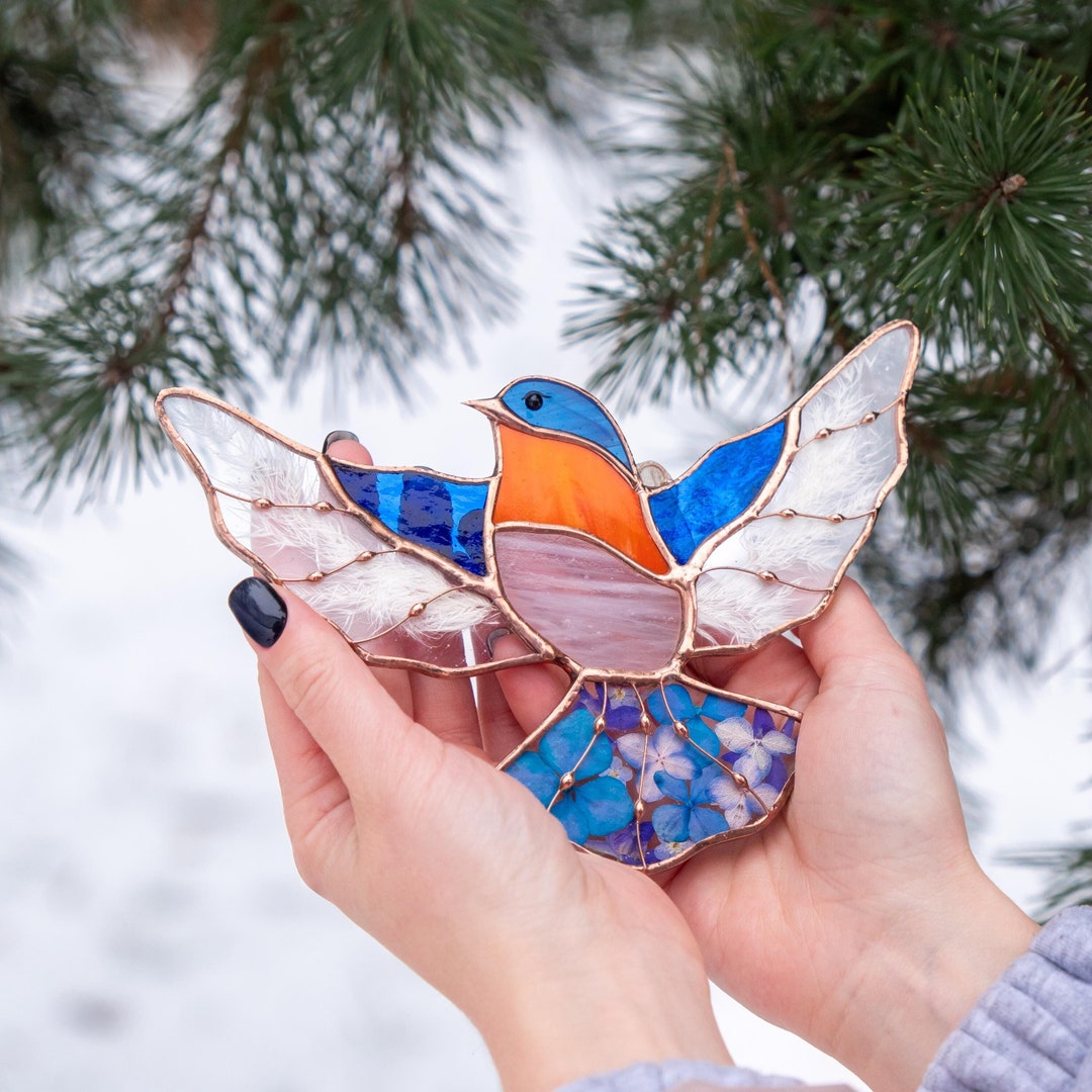 Bluebird Stained Glass Window Hangings Christmas Gifts Boss Stained ...