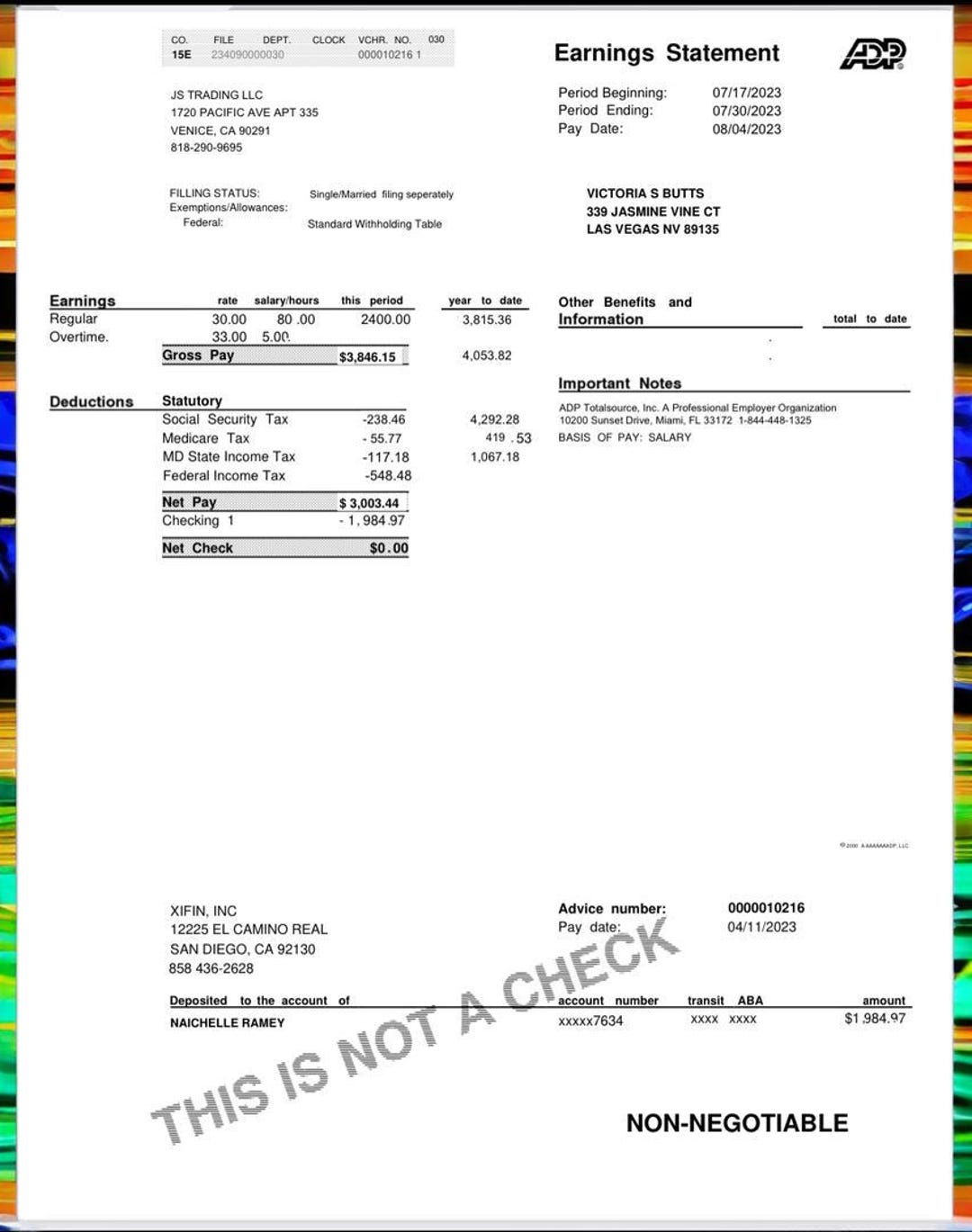 Editable Adp Pay Stub Template Editable & Fillable Instant Download - Etsy