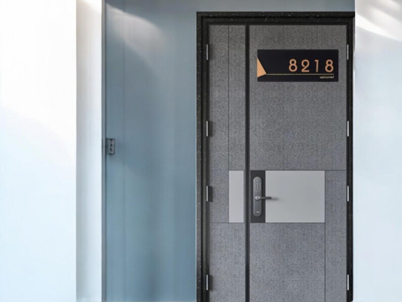 Personalized Acrylic Modern Door Plate - Custom Shop Sign With House ...