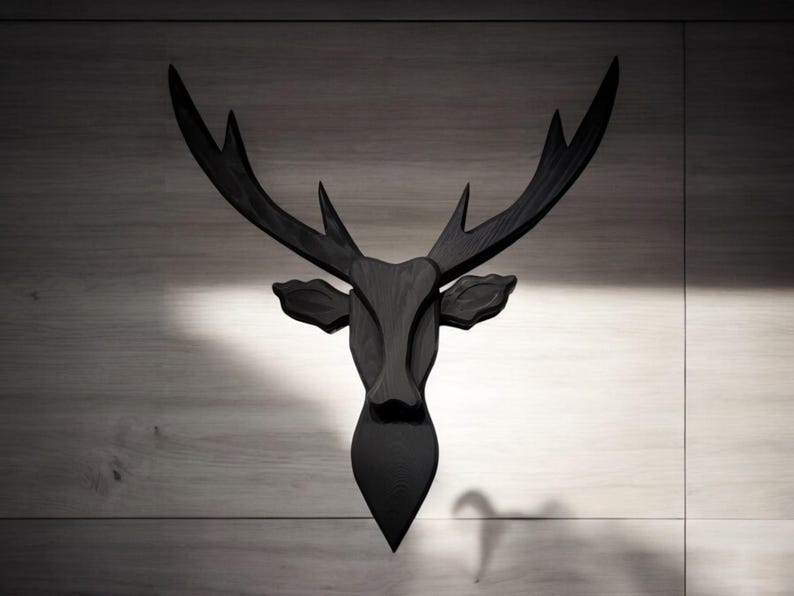 Handmade Wooden Deer Head Wall Decor – 80x80 Cm - Etsy