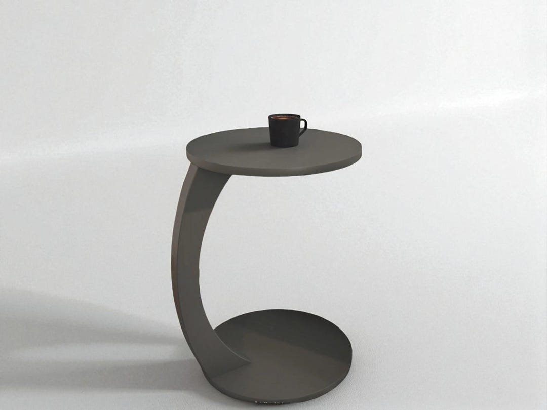 Andmade C Side Table With Wheels – Anthracite Gray Sofa Table, Rolling ...