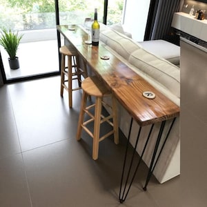 Handmade Solid Wood Bar Table – Rustic Console for Kitchen or Living ...