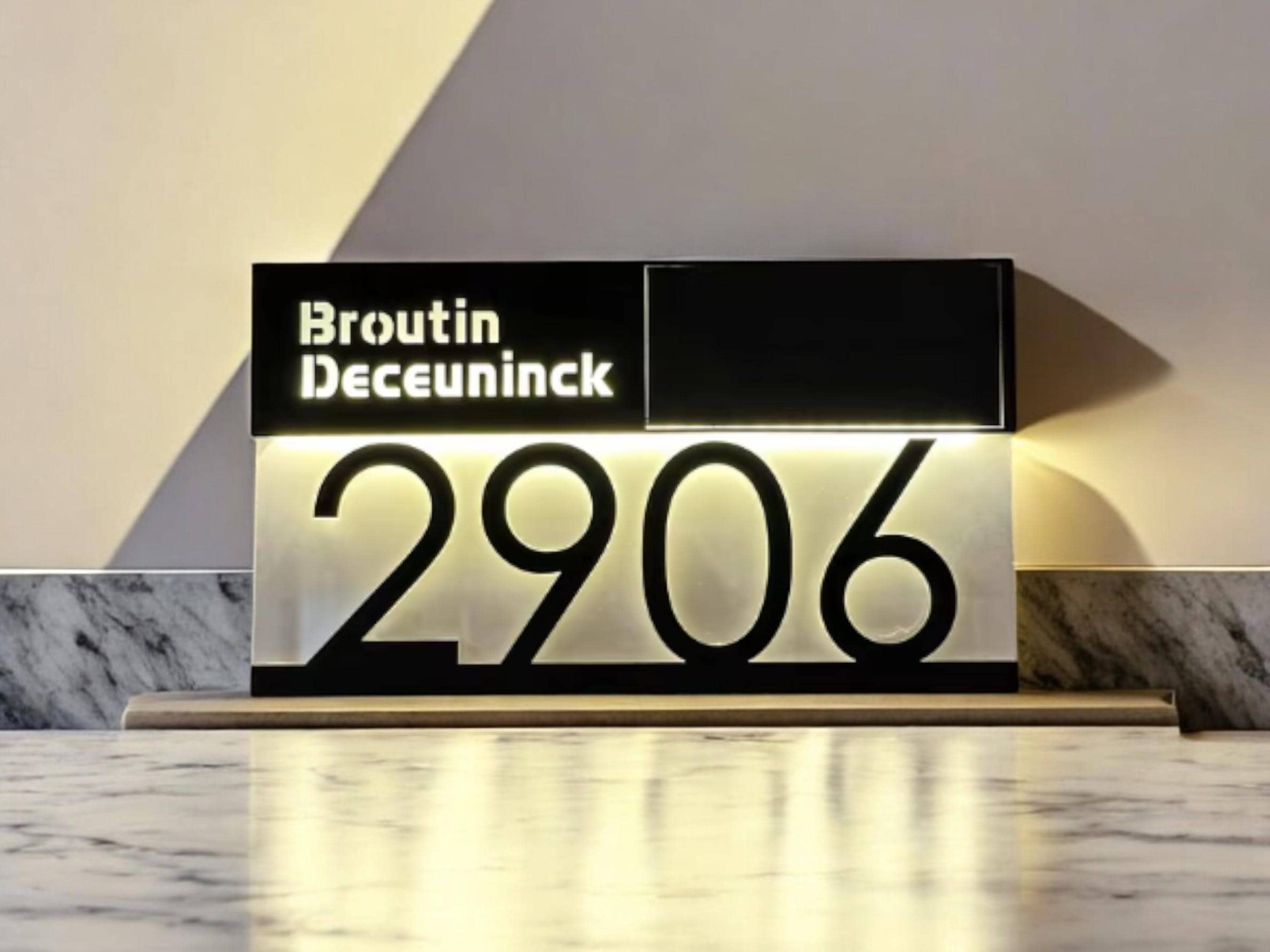 Personalized Solar House Number Sign With LED Light - 3D Laser Cut ...