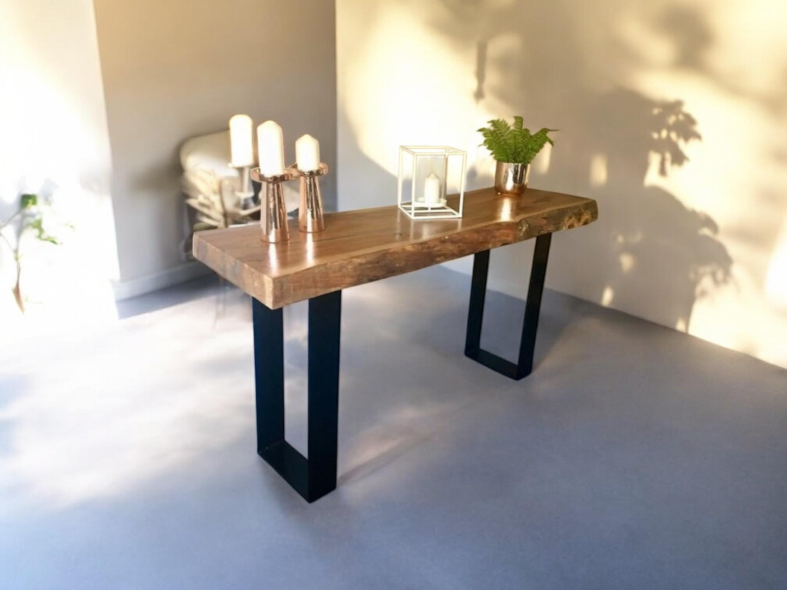Handmade Natural Wood Console Table – Rustic Log Entryway Table ...