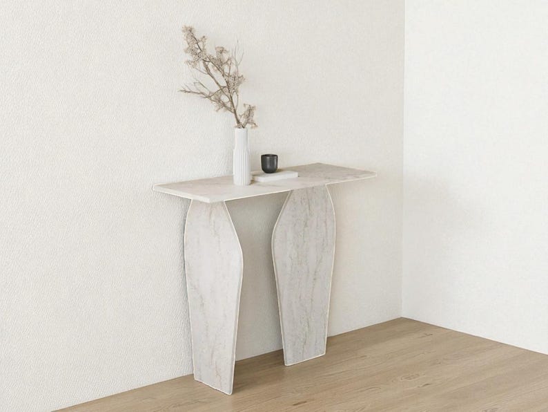 Handmade Travertine Pattern Console Table | Modern Entryway Table - Etsy