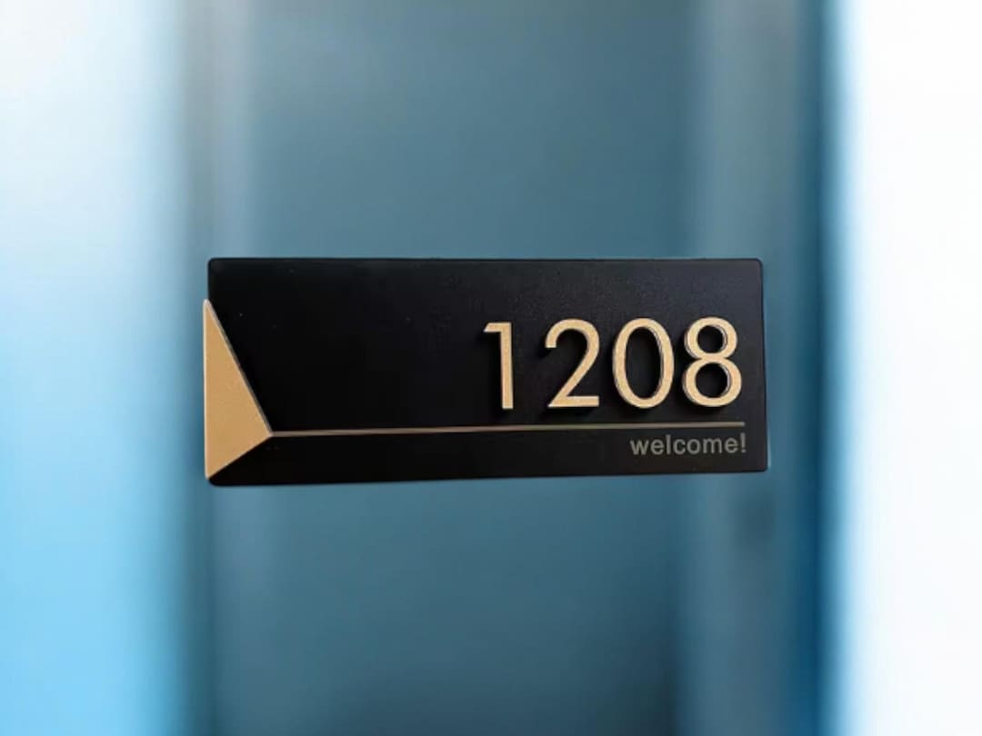 Personalized Acrylic Modern Door Plate - Custom Shop Sign With House ...