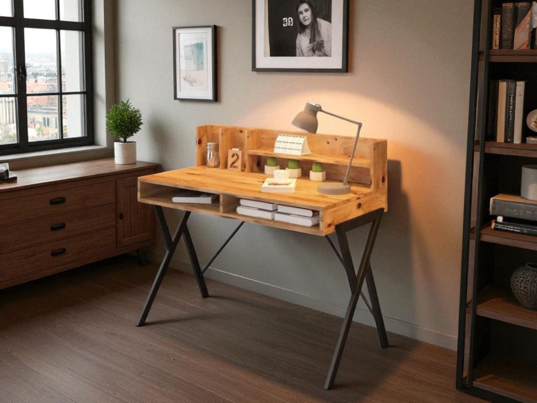 Handmade Designer Wooden Desk – Modern Work Table – 75 X 110 X 55 Cm ...