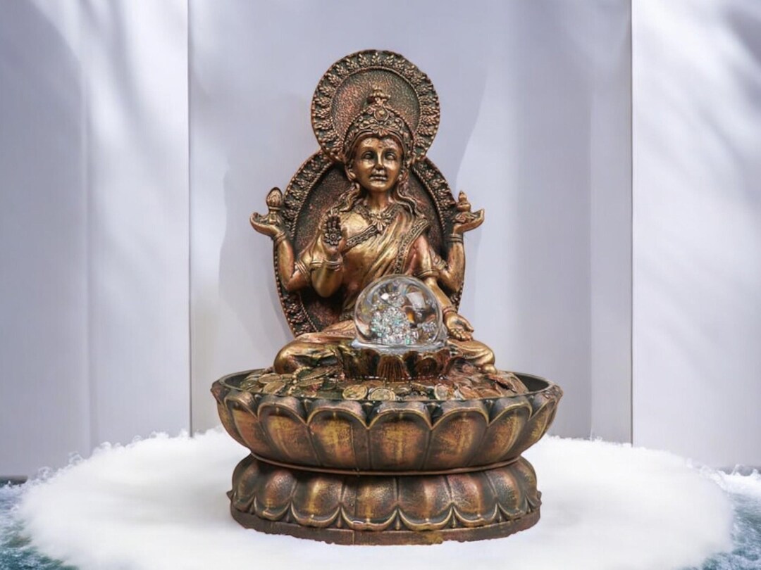 Zen Durga-themed Water Fountain | Tranquil Home Decor | Spiritual ...