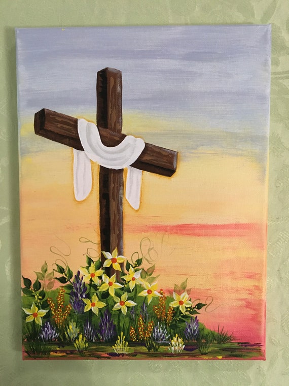 Easter Cross Painting