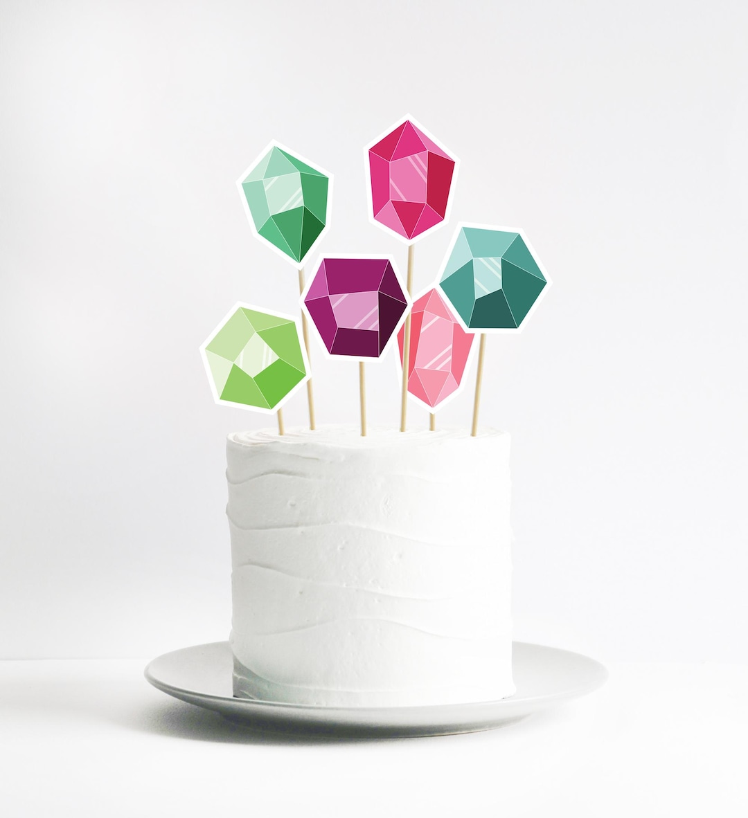 Crystal Gemstone Cake Topper, Easy Decoration, Rocks Geology Birthday ...