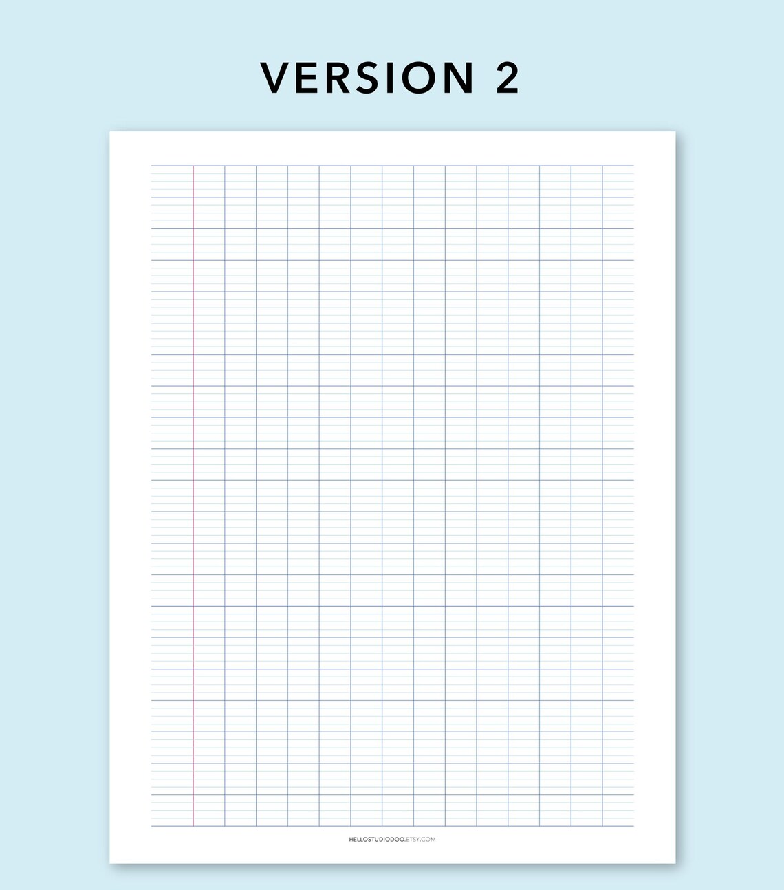 French Ruled Paper: Cursive Writing Practice Sheet Bundle. Small ...