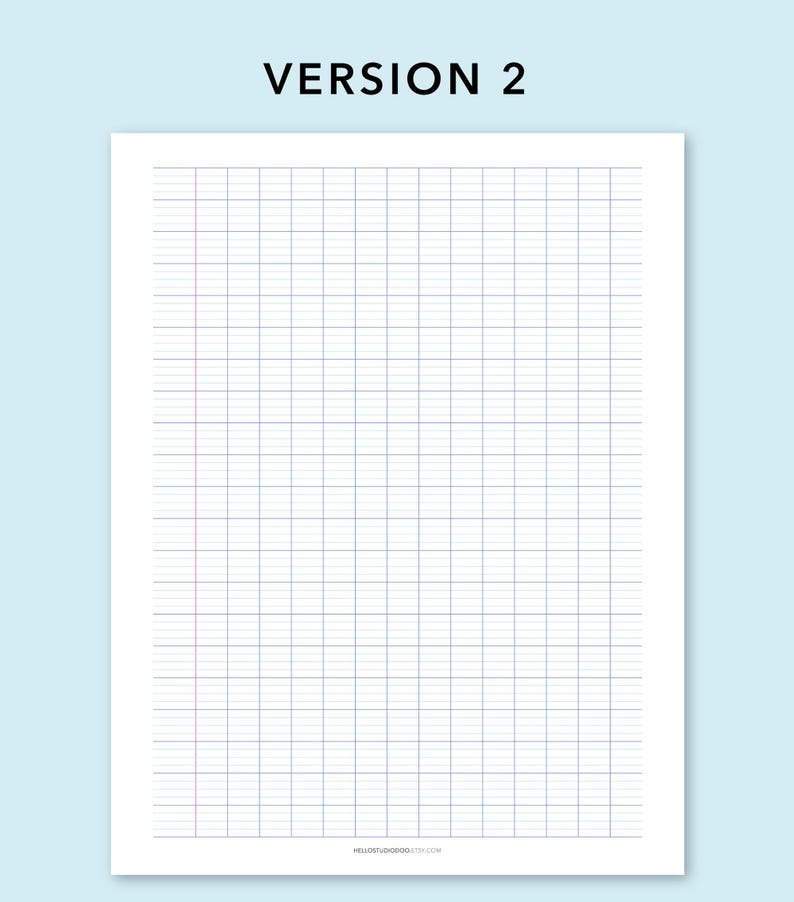 French Ruled Paper: Cursive Writing Practice Sheet (printable PDF) - Etsy