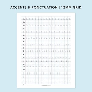 Cursive Writing Practice Sheet: Numbers and Accents, French Ruled Paper ...