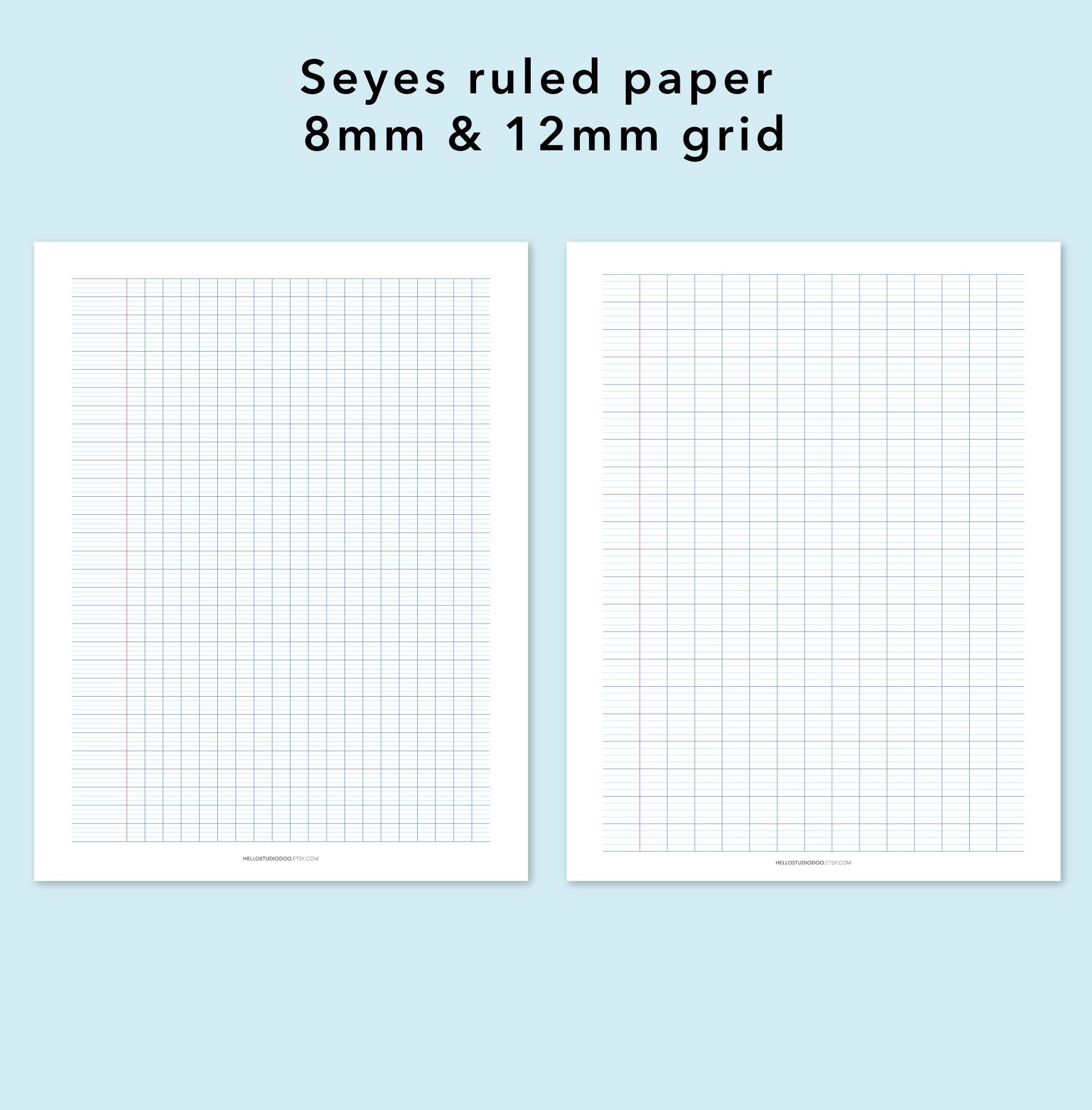 Printable Lined Ruled Graph Dot Cursive Paper Bundle, Handwriting ...