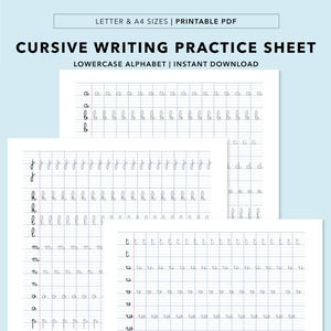 French Cursive Practice Sheets - Etsy