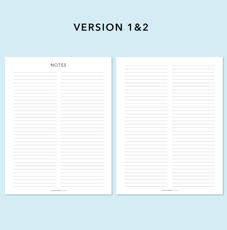 Printable Notes Pages, Lined Dot Grid Box, to Do Lists, Blank Pages for ...