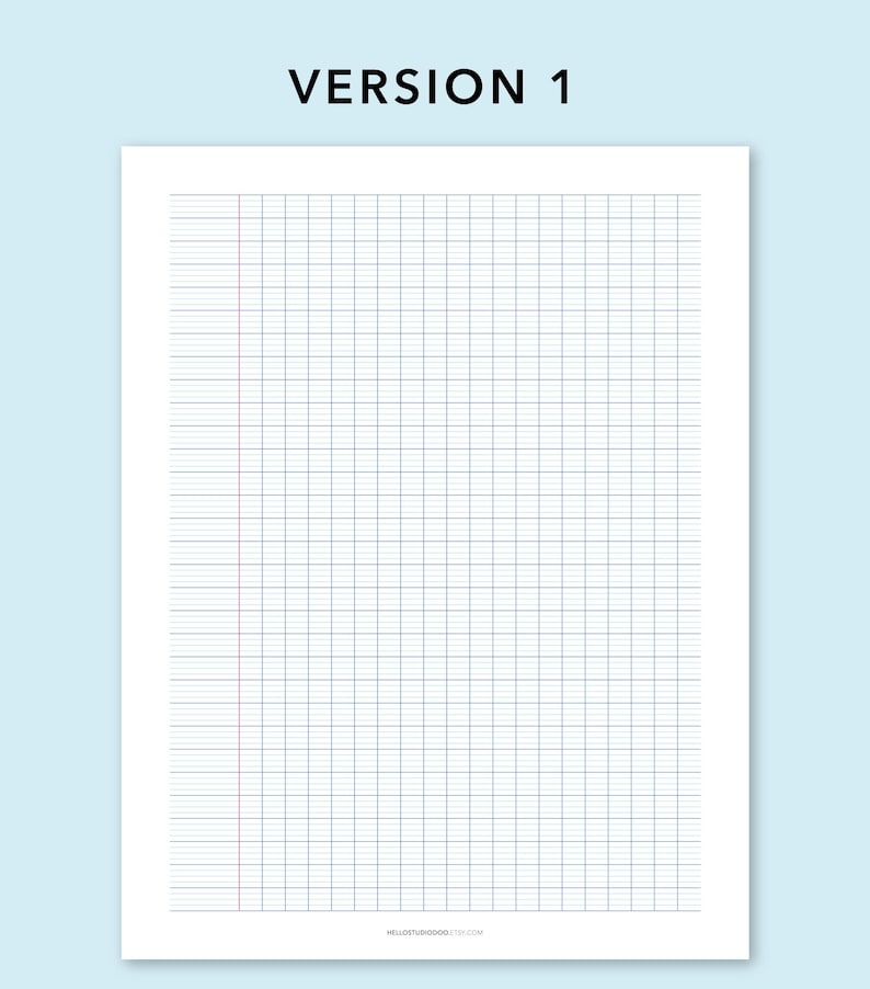 French Ruled Paper: Cursive Writing Practice Sheet (printable PDF) - Etsy