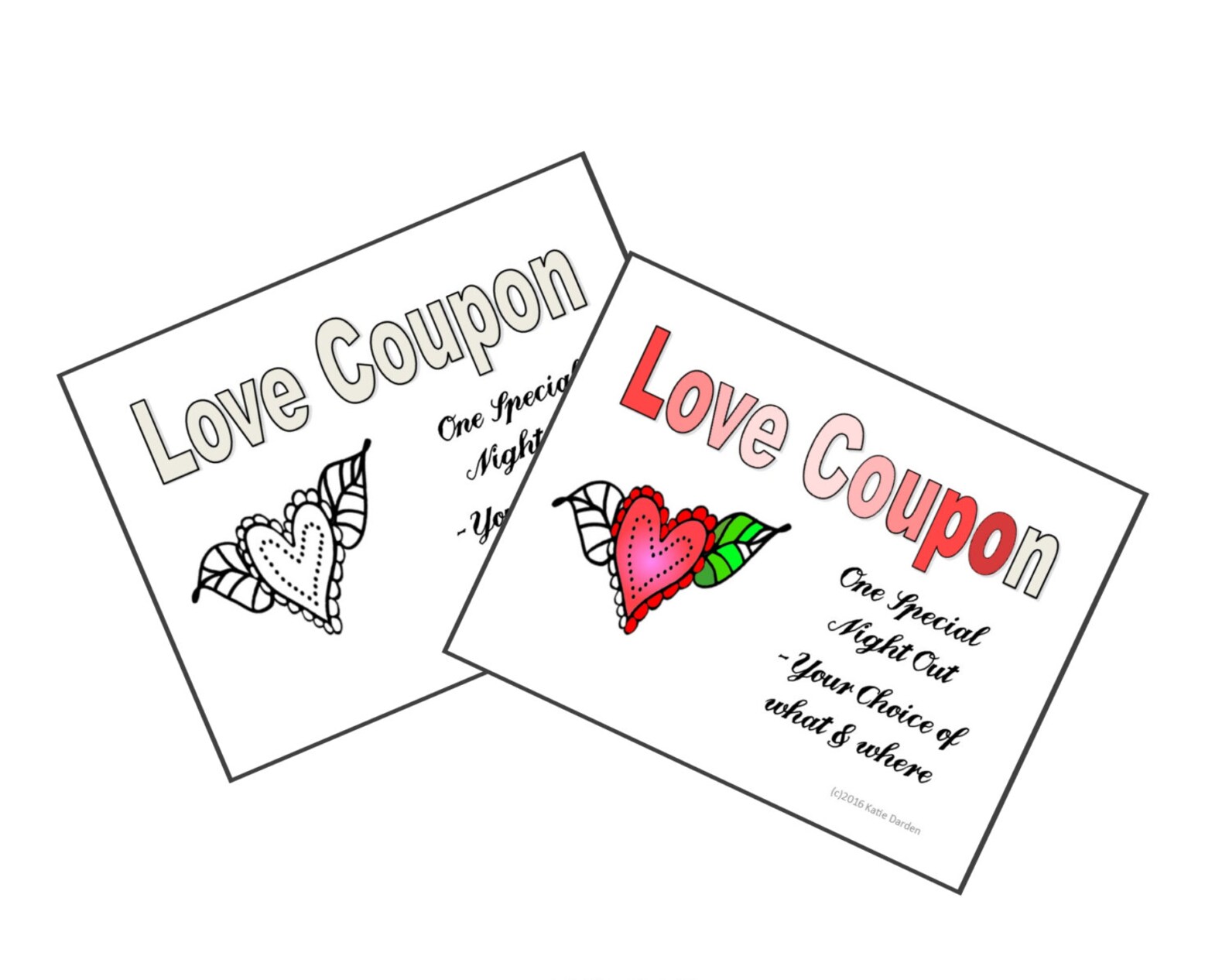 LOVE Coupons Print & Color Your Own Valentine or Anniversary Coupon ...
