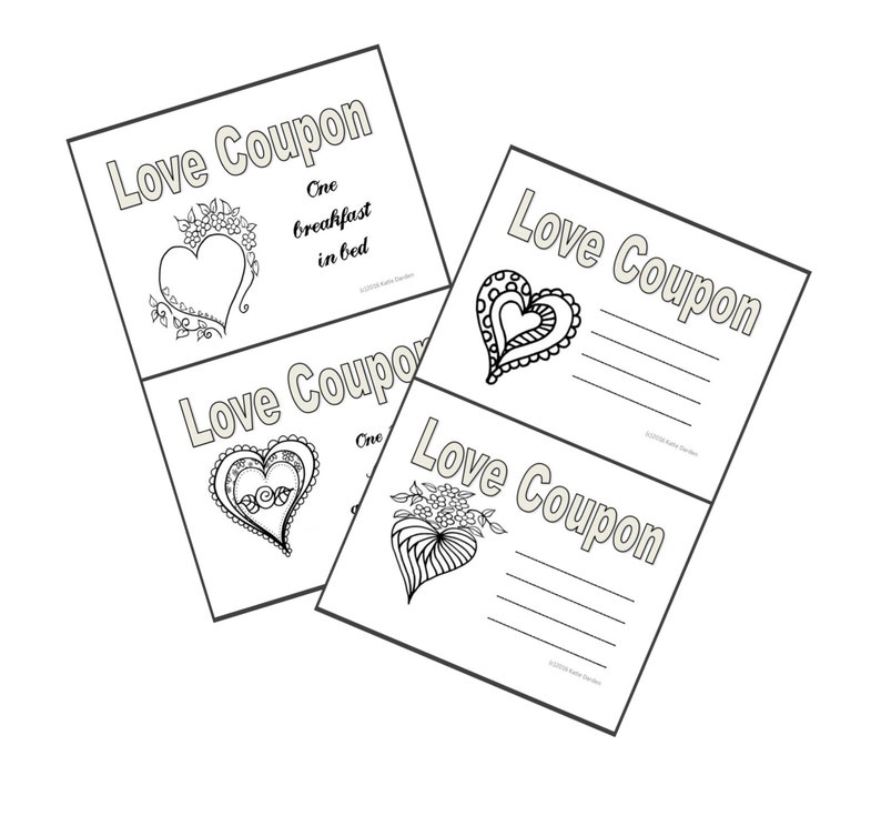 LOVE Coupons Print & Color Your Own Valentine or Anniversary Coupon ...