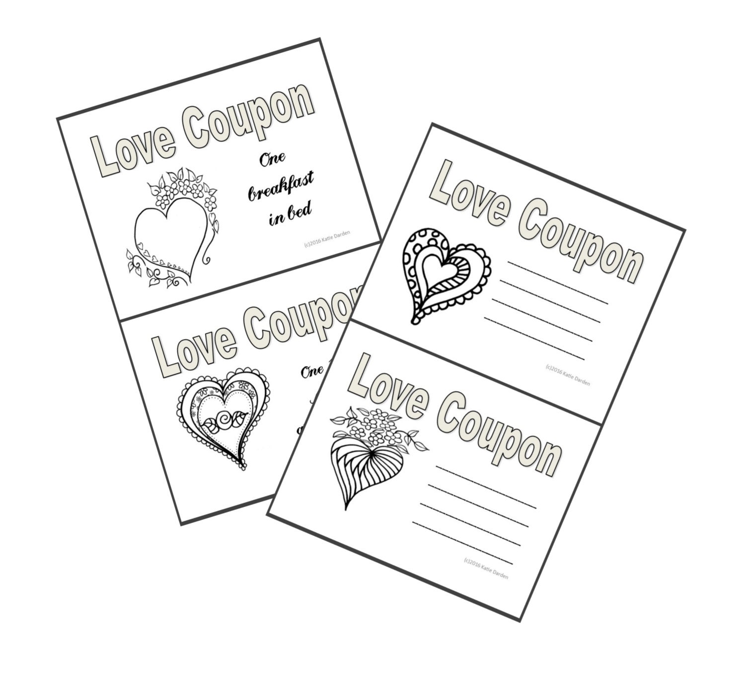 LOVE Coupons Print & Color Your Own Valentine or Anniversary Coupon ...