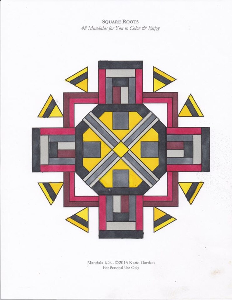 Square Roots Adult Coloring Book 48 Mandalas to Color & | Etsy