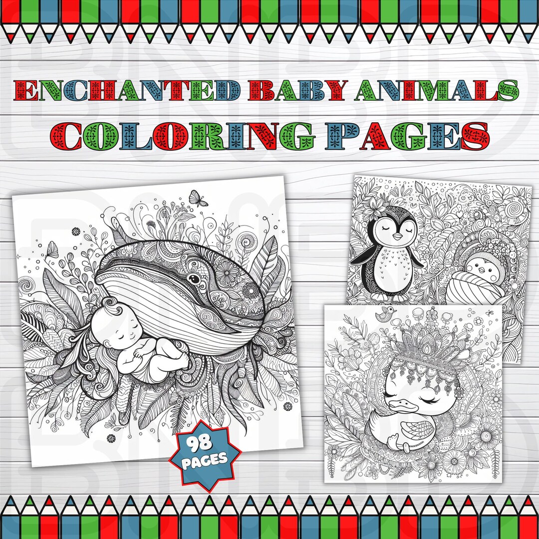 98 Enchanted Baby Animals Coloring Pages, Animal Mandala Designs ...