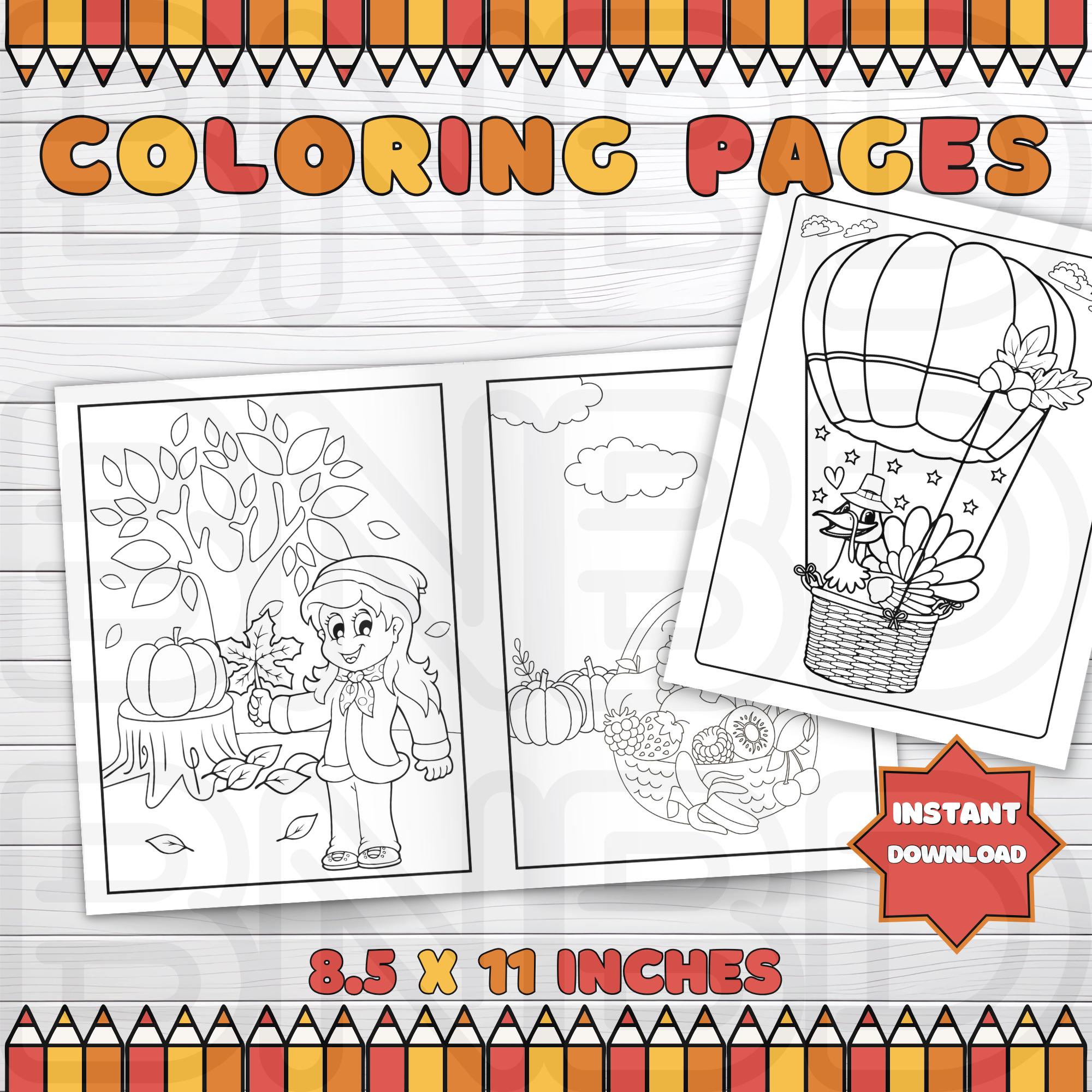 41 Bold and Easy Hello Autumn Coloring Book, Coloring Pages, Kids ...