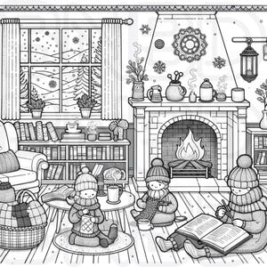 43 Seasons Change Coloring Pages, 8.5x8.5", Grayscale Shaded Pictures ...