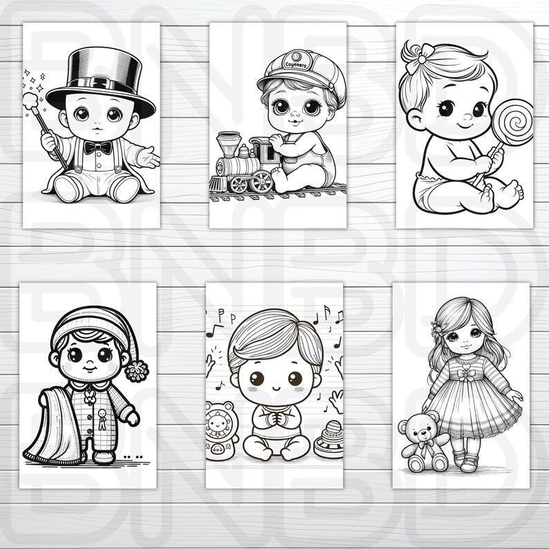 150 Bold and Easy Cute Babies Coloring Pages, Kawaii Babies Coloring ...