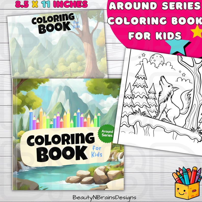 22 Around {the World} Themed Coloring Book, Kids Coloring Book ...