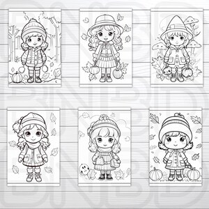 94 Cute Kids Autumn Coloring Pages, Boys and Girls Coloring Pages, Fall ...
