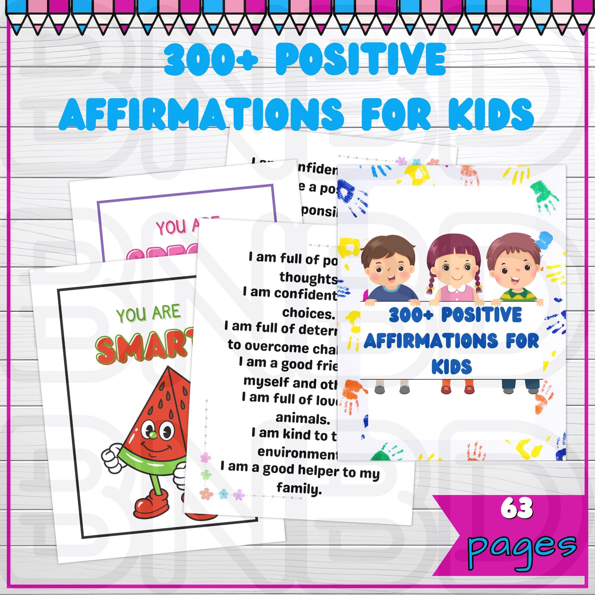 63 300+ Positive Affirmations for Kids, Daily Affirmations, Affirmation ...