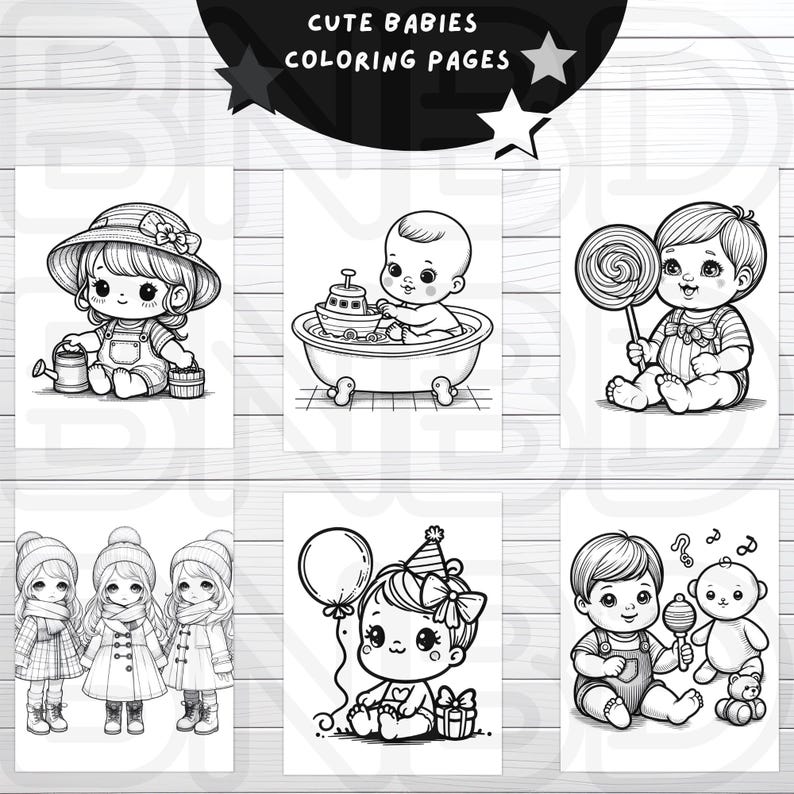 150 Bold and Easy Cute Babies Coloring Pages, Kawaii Babies Coloring ...