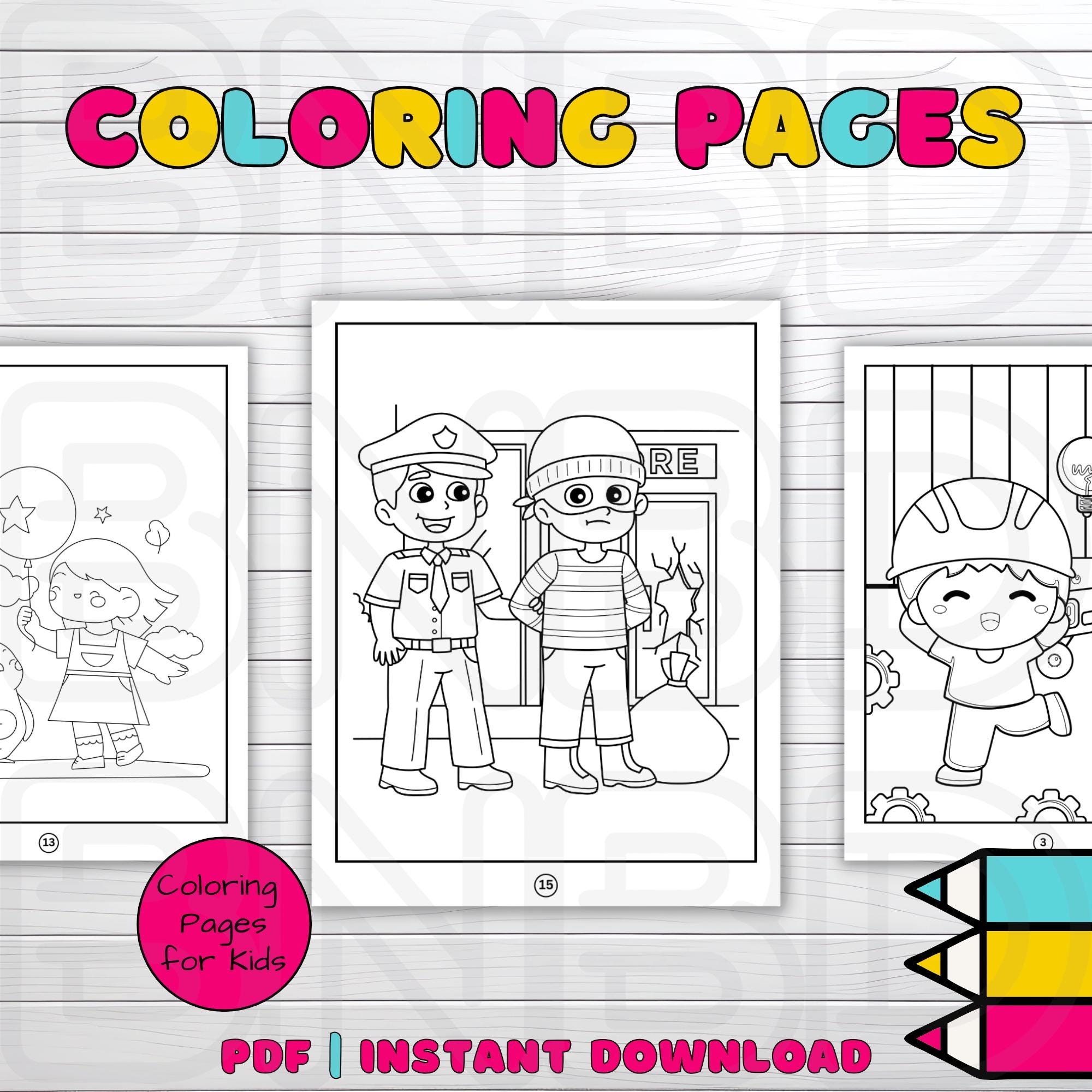 22 Activity career Themed Coloring Book, Kids Coloring Book, Printable ...
