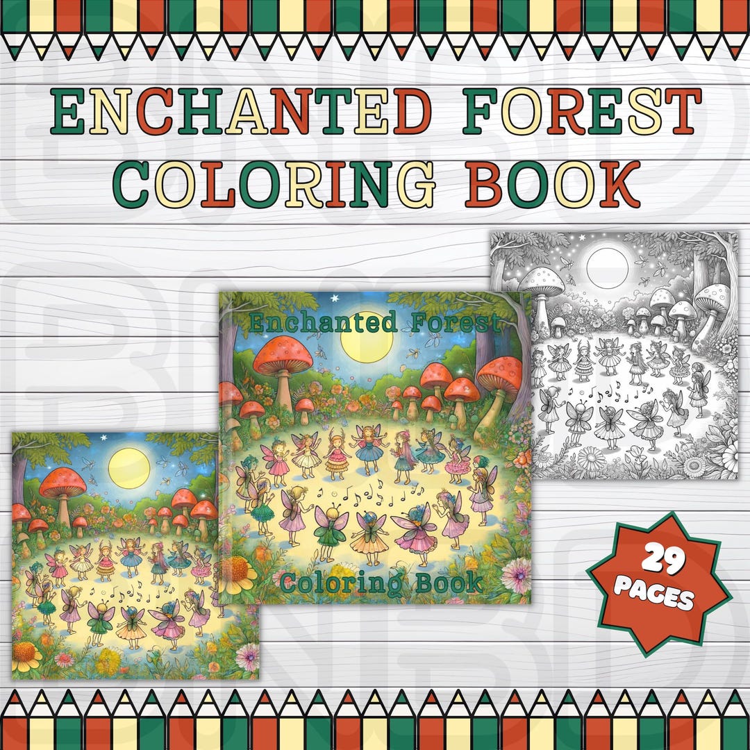 29 Enchanted Forest Coloring Book, Magical Fairy Woodland Coloring ...