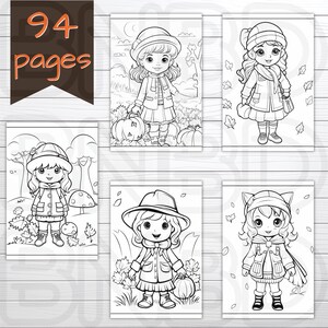 94 Cute Kids Autumn Coloring Pages, Boys and Girls Coloring Pages, Fall ...