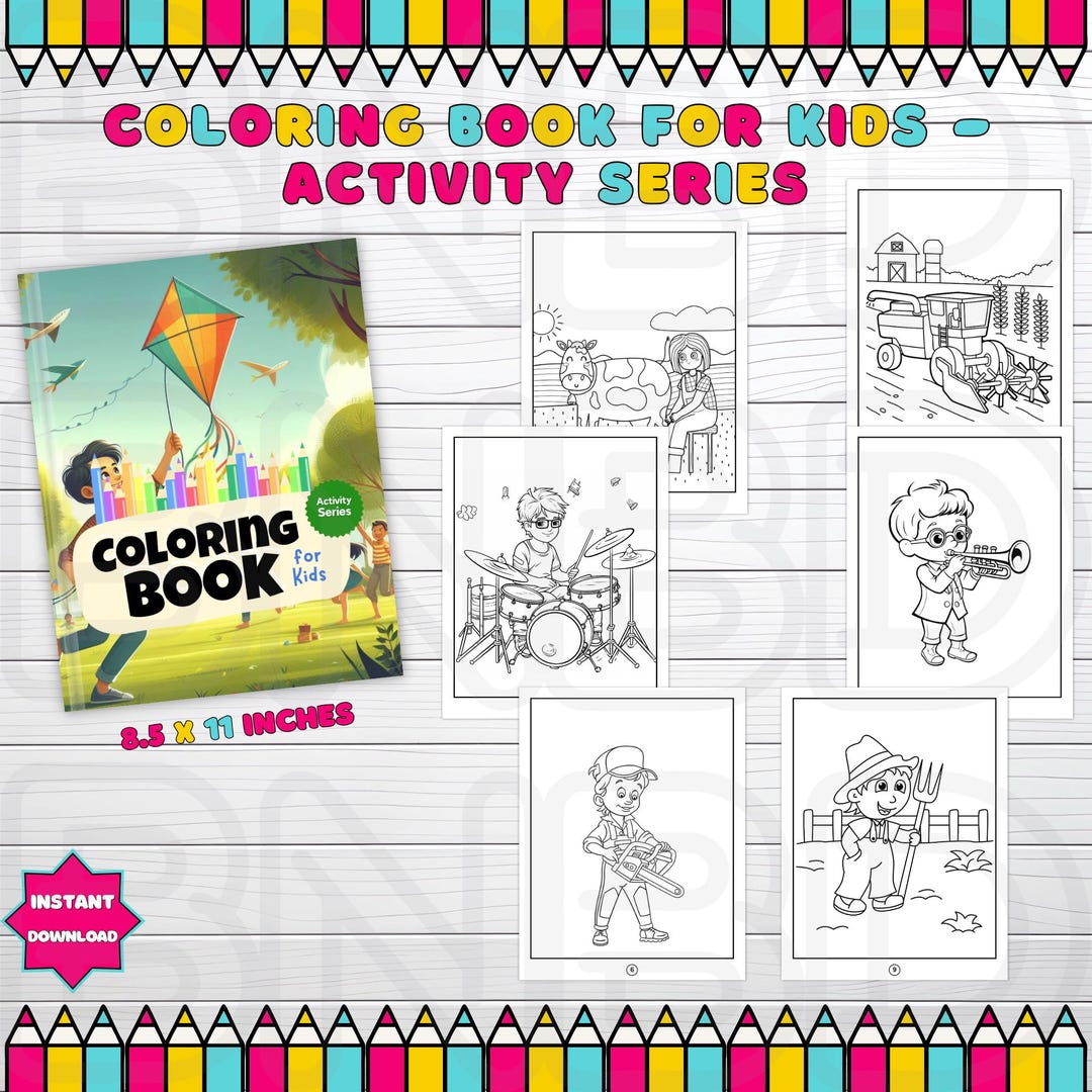 22 Activity {career} Themed Coloring Book, Kids Coloring Book ...