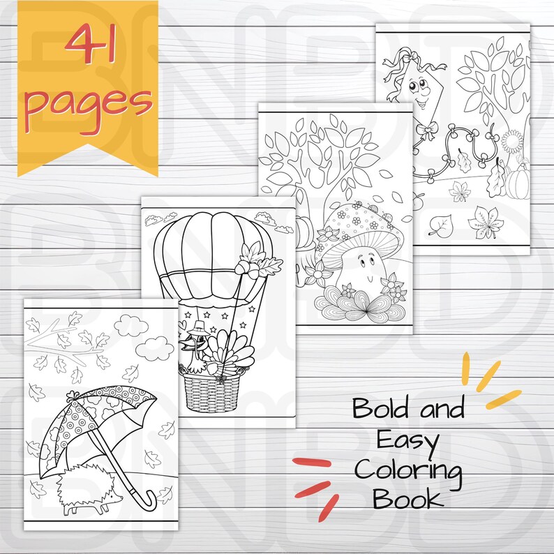 41 Bold and Easy Hello Autumn Coloring Book, Coloring Pages, Kids ...