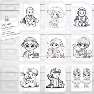 150 Bold and Easy Cute Babies Coloring Pages, Kawaii Babies Coloring ...