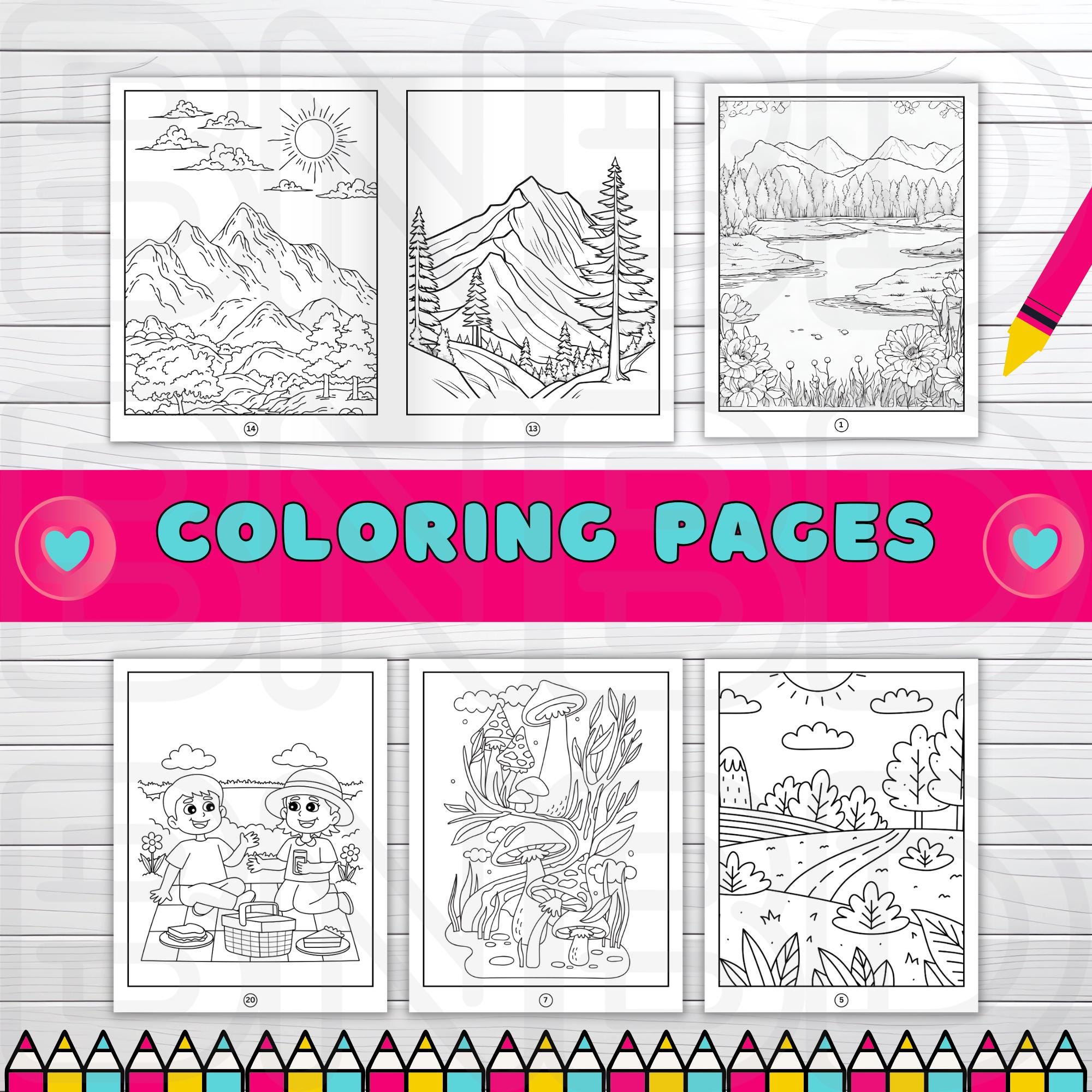 22 Around {the World} Themed Coloring Book, Kids Coloring Book ...
