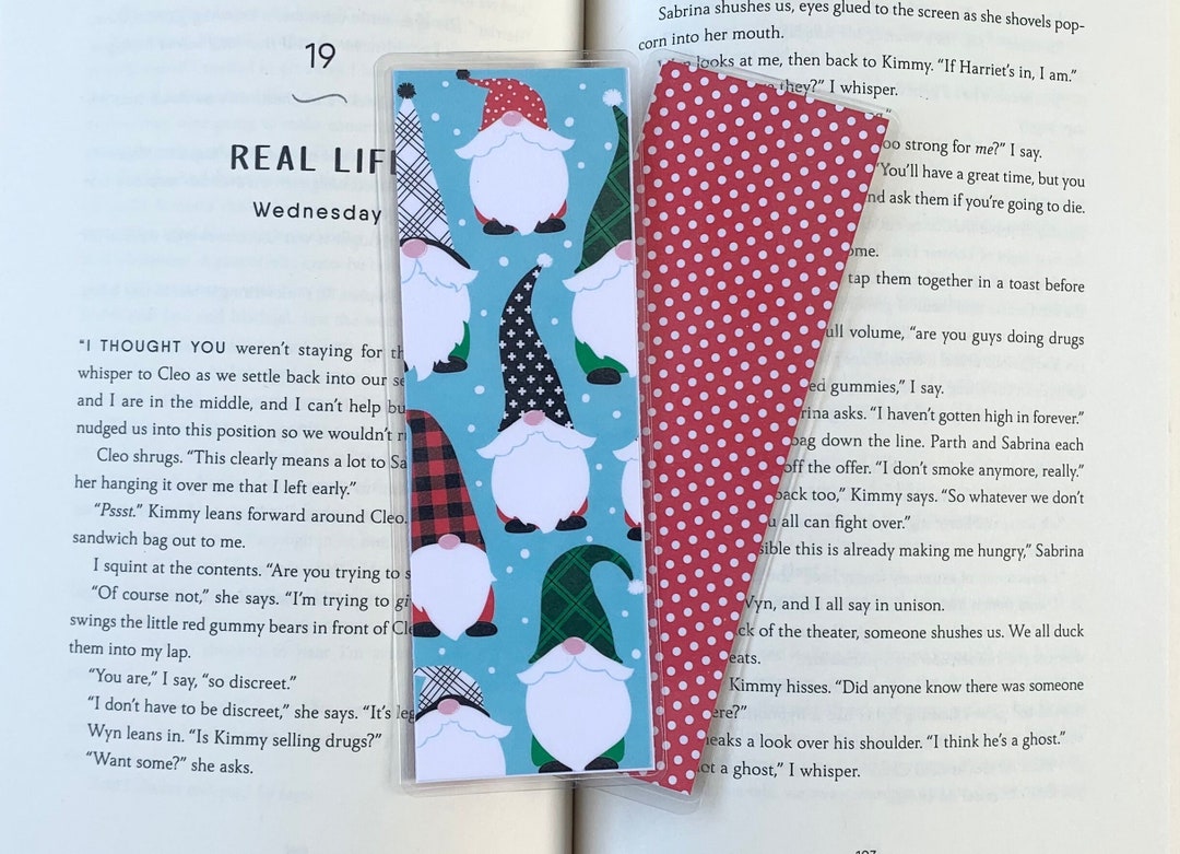 Holiday Gnomes Print Reversible Bookmark 2x6 Laminated - Etsy