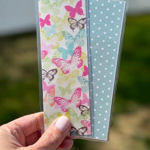 Butterfly & Polka Dot Reversible Laminated Bookmark | Handmade Double ...