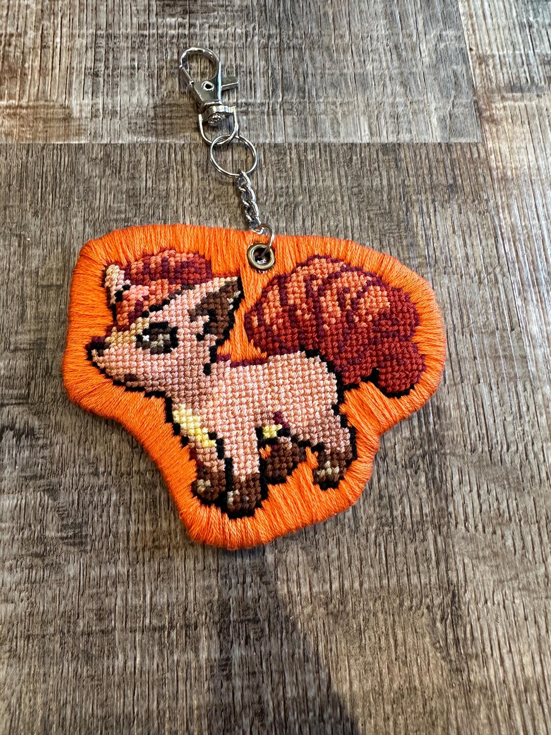 Vulpix Cross Stitch Keychain - Etsy