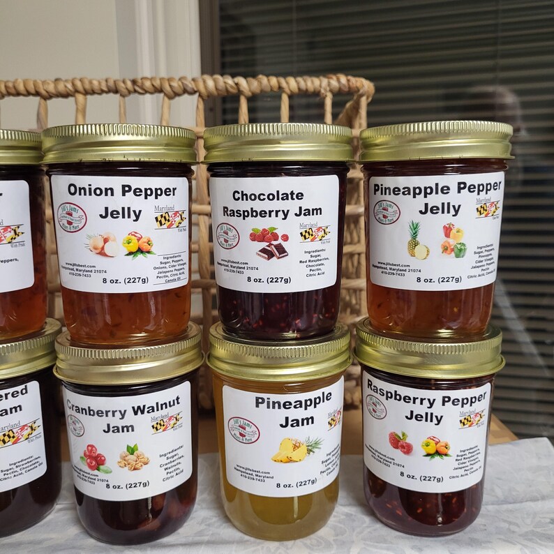 Assorted Jams and Jellies; Lots of Flavors! Pepper Jelly, Fruit Jellies ...