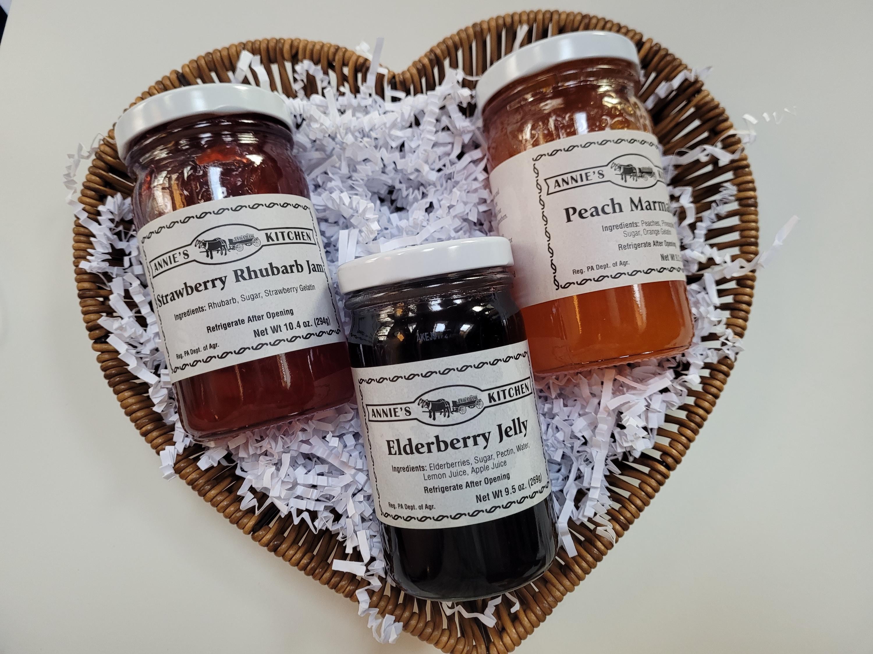 Jams, Jellies & Marmalade Gift Basket; Elderberry Jelly, Strawberry ...